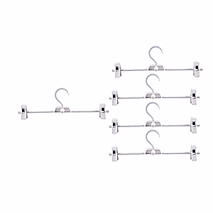 Cabilock Plastic Hangers 10pcs Space- White Clothing for Skirt Clips Drying Pants Pant Slack Plastic Rack Jeans Non- Home Balcony Adjustable Clip Skirts Hangers Slacks Trouser Non Pants Hangers