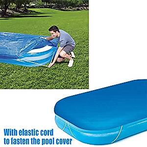 Inflatable Rectangle Pool Cover 103 in x 69 in (262 cm x 175 cm) Rectangular Pool Cover Dustproof Square for Garden Outdoor Paddling Family Rectangle Pools Protector