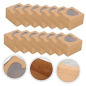 Baluue Bath Gift 28 Pcs Boxes Kraft Paper Box Boxes with Window Treat Box Cakesicle Boxes Mini Cake Boxes Cake Pans Gift Wrap Boxes Bakery Box Party Favor Cookie Boxes Van
