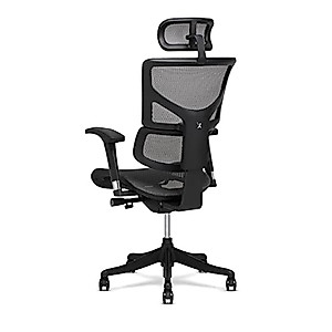X-Chair X1 High End Task Chair, Grey Flex Mesh with Headrest - Ergonomic Office Seat/Dynamic Variable Lumbar Support/Highly Adjustable/Relaxed Recline/Perfect for Office or Home Desk