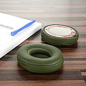 Geekria QuickFit Replacement Ear Pads for Beats Solo3, Solo 3.0 Wireless (A1796) Headphones Earpads, Headset Ear Cushion Repair Parts (Green)