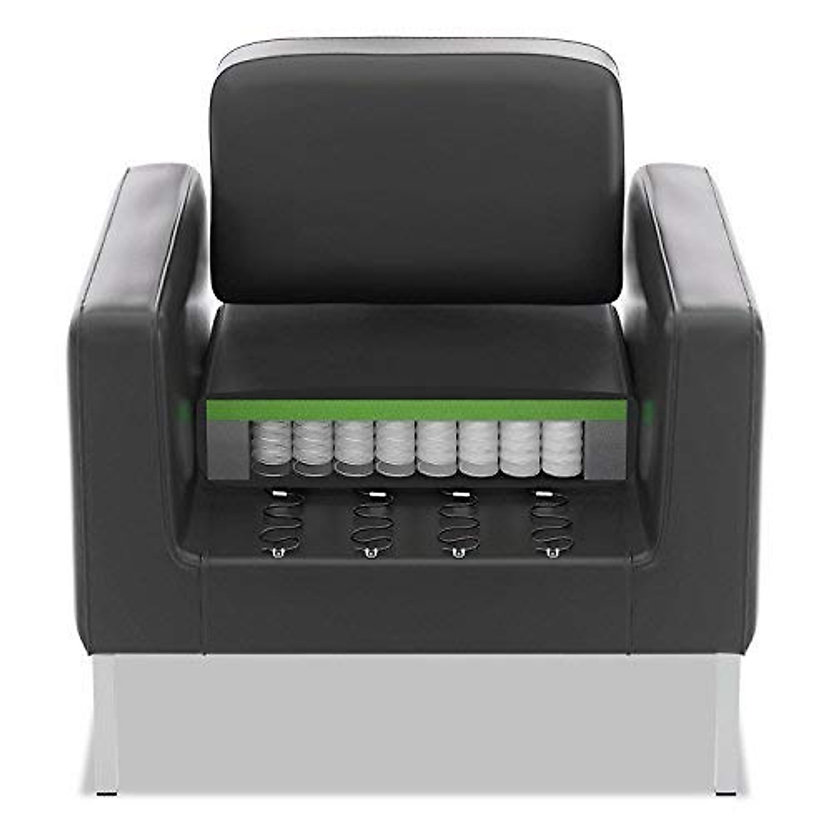 HON Corral Leather Club Chair, Guest Chair for Office Space, Black (HVL887)