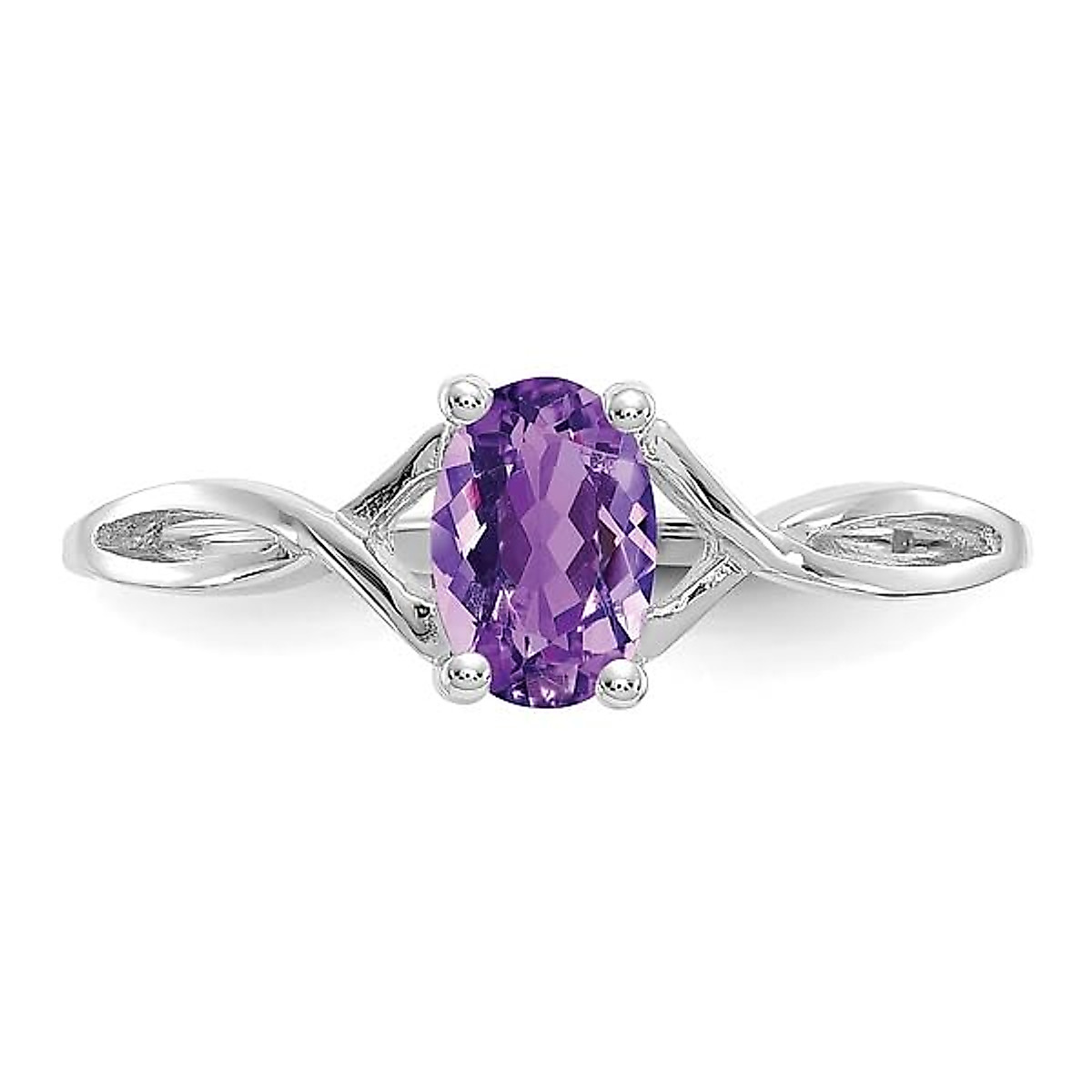IceCarats 14K White Gold Purple Amethyst February Birthstone Ring size 7