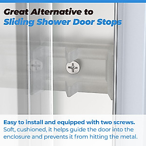 PalpitateC Framed Sliding Shower Door Opaque Bumpers for Sliding Shower Door and Sliding Tub Enclosure Systems, Shower Door Bumpers for Glass Sliding Moving Doors, 2 Pc Shower Door Replacement Parts