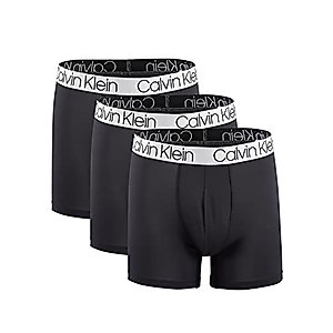 Calvin Klein Men`s Microfiber Boxer Briefs Pack of 3 (Black(NP2214-001)/Black, Medium)