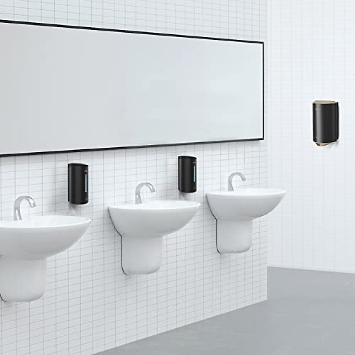 AIKE AK1255 Wall Mounted Touchless Automatic Foam Soap Dispenser Stainless Steel 24 fl.oz. Black