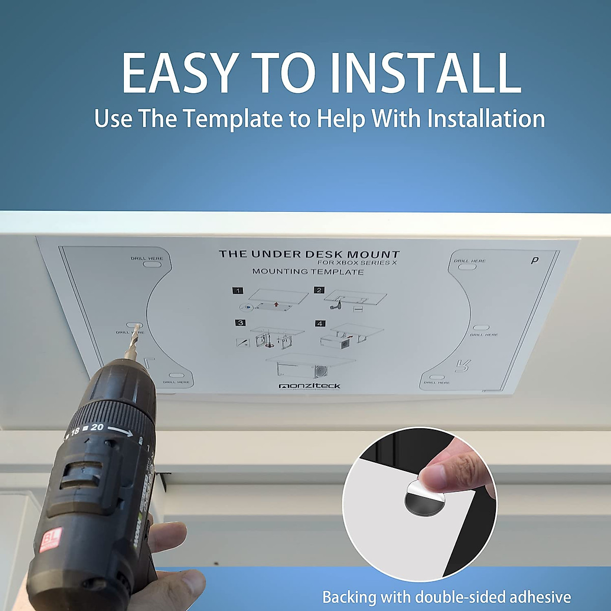 Monzlteck Under Desk Mount for Xbox Series X,Stealth Mount for XSX