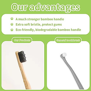 DR PERFECT Dog Toothbrush, Ultra Soft Bristle Eco-Friendly Bamboo Toothbrush for Sensitive Gum Dog and Aged Dog with Teeth Cleaning, for Medium & Large Dog Oral Health (4)