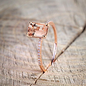 SUKKCCNO 18K Rose Gold Plated Shiny Full Diamond Rings Set Anniversary Cubic Zirconia Topaz Rings Wedding Bands Engagement Bridal Rings Set for Women (2Pcs) (7)