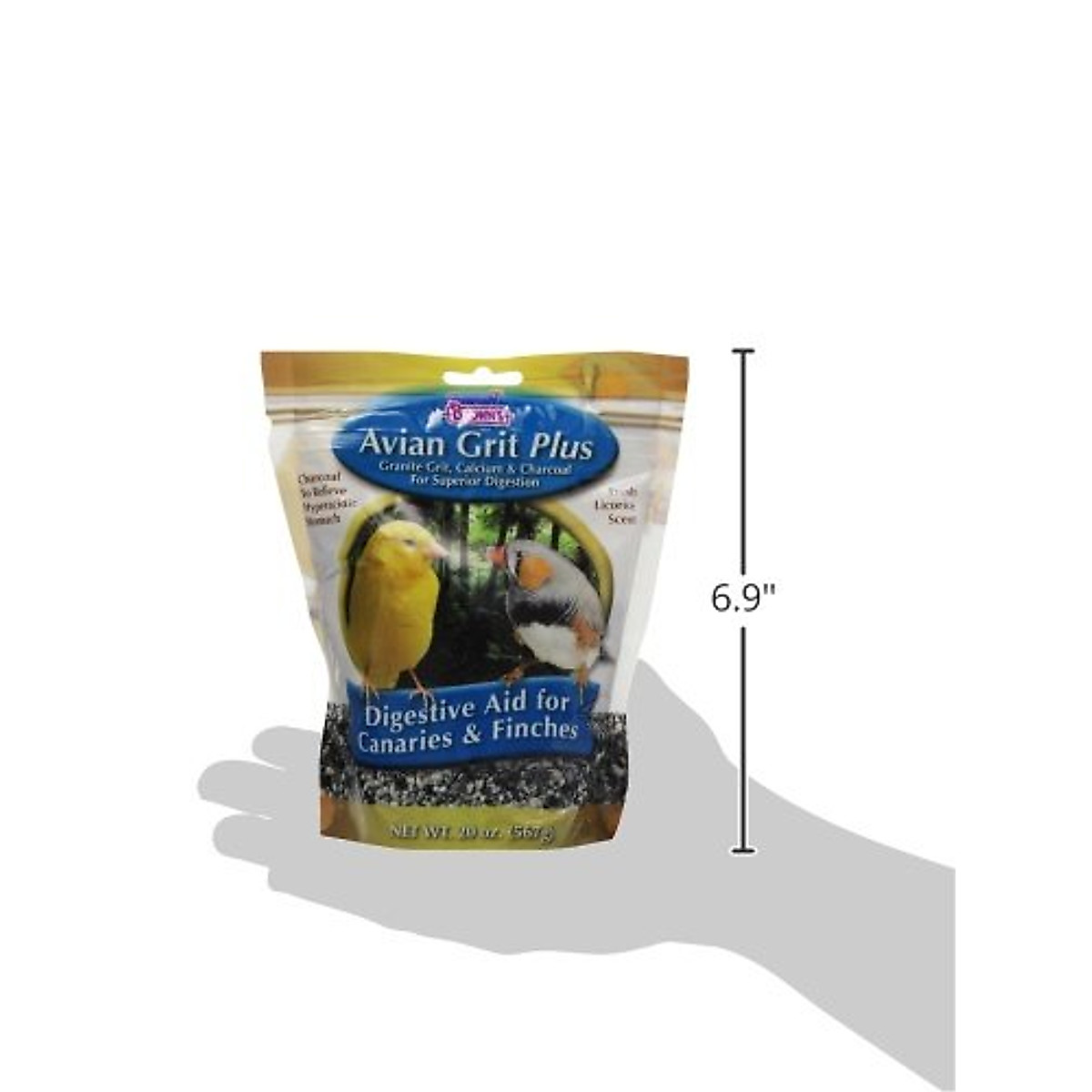 Brown's Avian Grit Plus Digestive Aid for Finches and Canaries with Licorice Scent, 20-Ounce