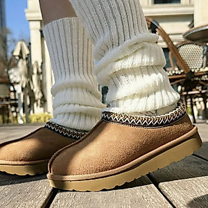 metricfalcon Women's Slippers Platform Mini Boots For Women Suede Leather Indoor/Outdoor Anti-Slip Slipper Comfy Fur Fleece Lined Sneakers Short Ankle Boot