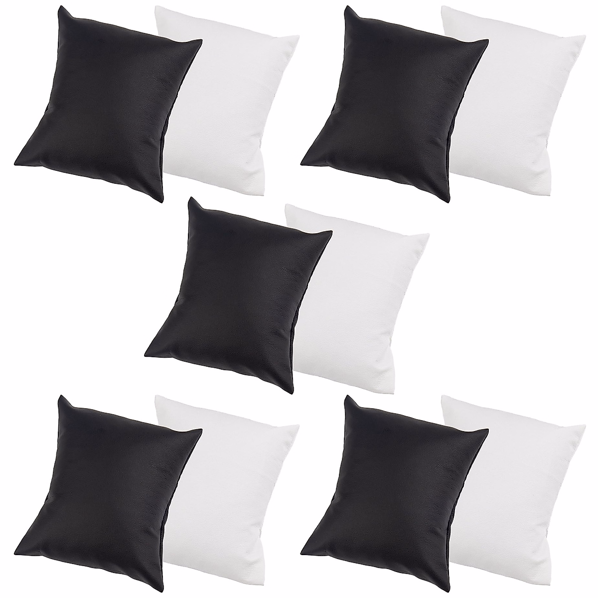RP Remarkable Power, 10 Pack Black White Pu Leather Watch Pillows Jewelry Display Pillow Bracelet Cushion Bangle Display Pillows for Jewelry Display Gift Box