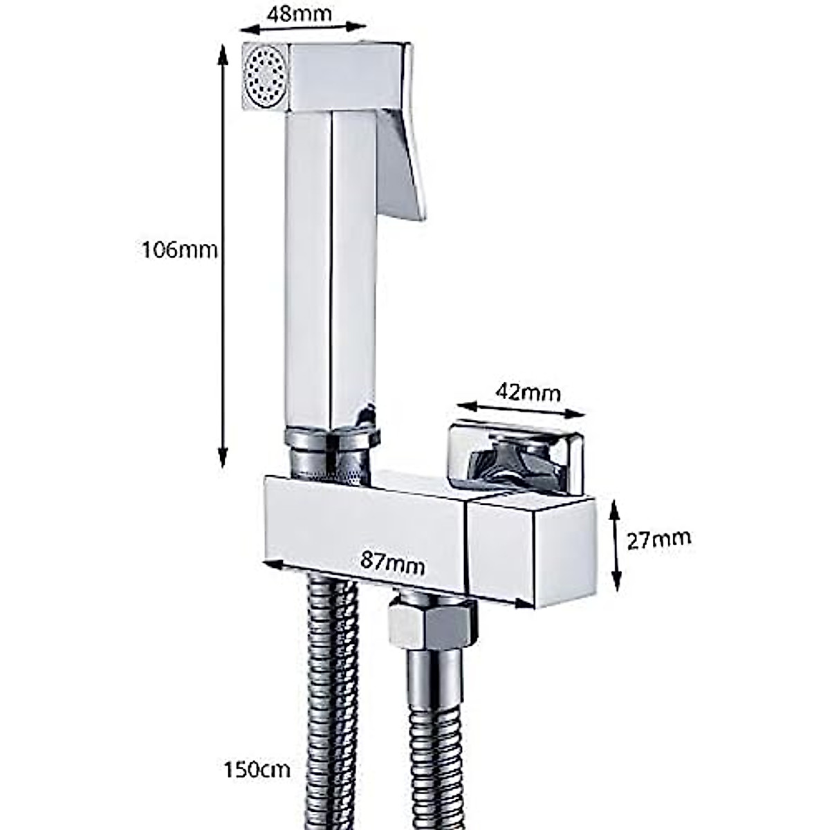 MINJING Bidet Sprayer Head Wall Mounted Bathroom Bidet Faucet Shower Faucet Toilet Bidet Muslim Brass Washer Tap-Black Bronze Bidet,Chrome Bidet Faucet