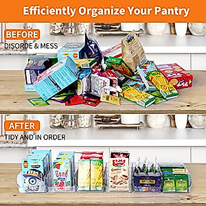 GESTONE 2 Pack Pantry Snack Organizer, Pantry Organization and Storage, Pantry Organizer Bins for Snacks, Pouches, Packets, Stackable Snack Organizers for Fridge, Kitchen, Cabinets, Table, Bedroom