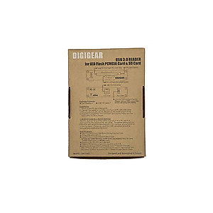 UATASD DIGIGEAR ATA Flash PCMCIA PC Card & SD/SDHC/SDXC to USB 3.0 Industrial Grade Card Reader