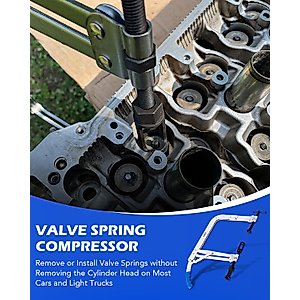 Orion Motor Tech Universal Valve Spring Compressor Tool, Valve Spring Removal Tool & Adjustment Tool with 1" & 1-3/16" Adapters, Direct Action Valve Spring Compression Tool for Cars Trucks and More