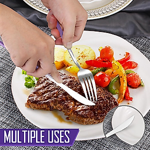 VANVRO Gradient Purple Silverware Set, 20-Piece Stainless Steel Flatware Cutlery Set, Kitchen Utensil Set Service for 4, Include Knife/Fork/Spoon, Mirror Polished, Dishwasher Safe