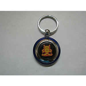 GREMLIN MAN LOGO ROUND PLASTIC KEYCHAIN - BLUE
