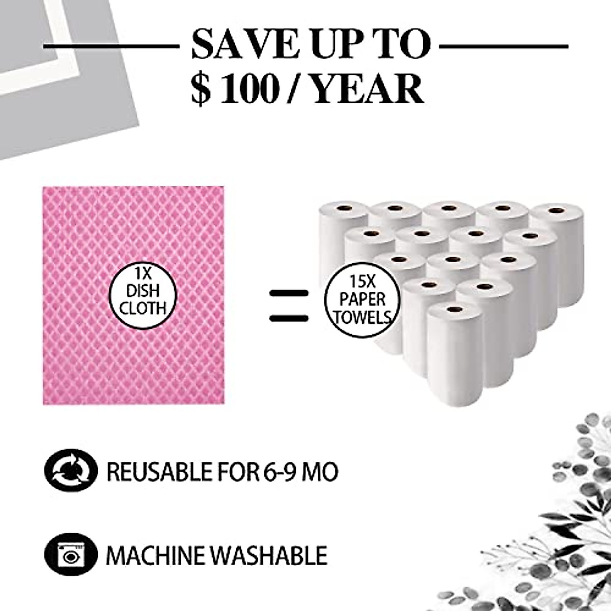 Swedish Dishcloths for Kitchen - Sponge Dish Cloth Environmentally Friendly, Natural Cellulose Sponge Cloth - Kitchen Cleaning Cloths - Reusable Paper Towel Replacement 10 Pack