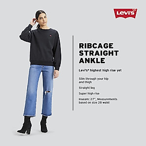Levi's Women's Snap Ribcage Straight Ankle Jeans, (New) Dark Indigo Worn in, 31