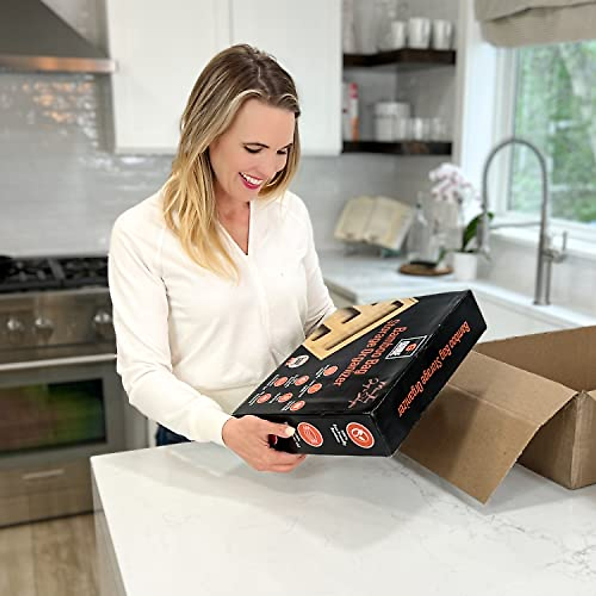 Ziplock Bag Storage Organizer - The Perfect Solution for Kitchen Organization - Neat Compact Organizer Compatible with Quart Size Ziplock Bags, Gallon Storage Bags, Sandwich Bags Ziplock, Snack