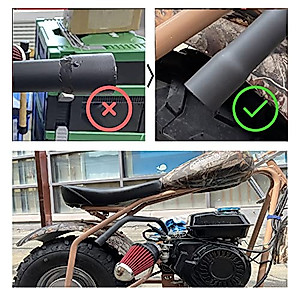 Upgrade Exhaust with Muffler For Coleman Powersports CT200U BT200X CT200u-ex,212cc 196cc/6.5HP Go Kart and Gas Mini Bike Black