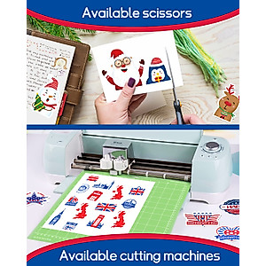 Colemoly Sticker Paper Printable Vinyl for Inkjet Printer 25 Sheets Matte White Waterproof Decals Adhesive Quick Drying Tear resistance Non-residue Label Vivid Color 8.5x11 In for Craft,Scrapbooking