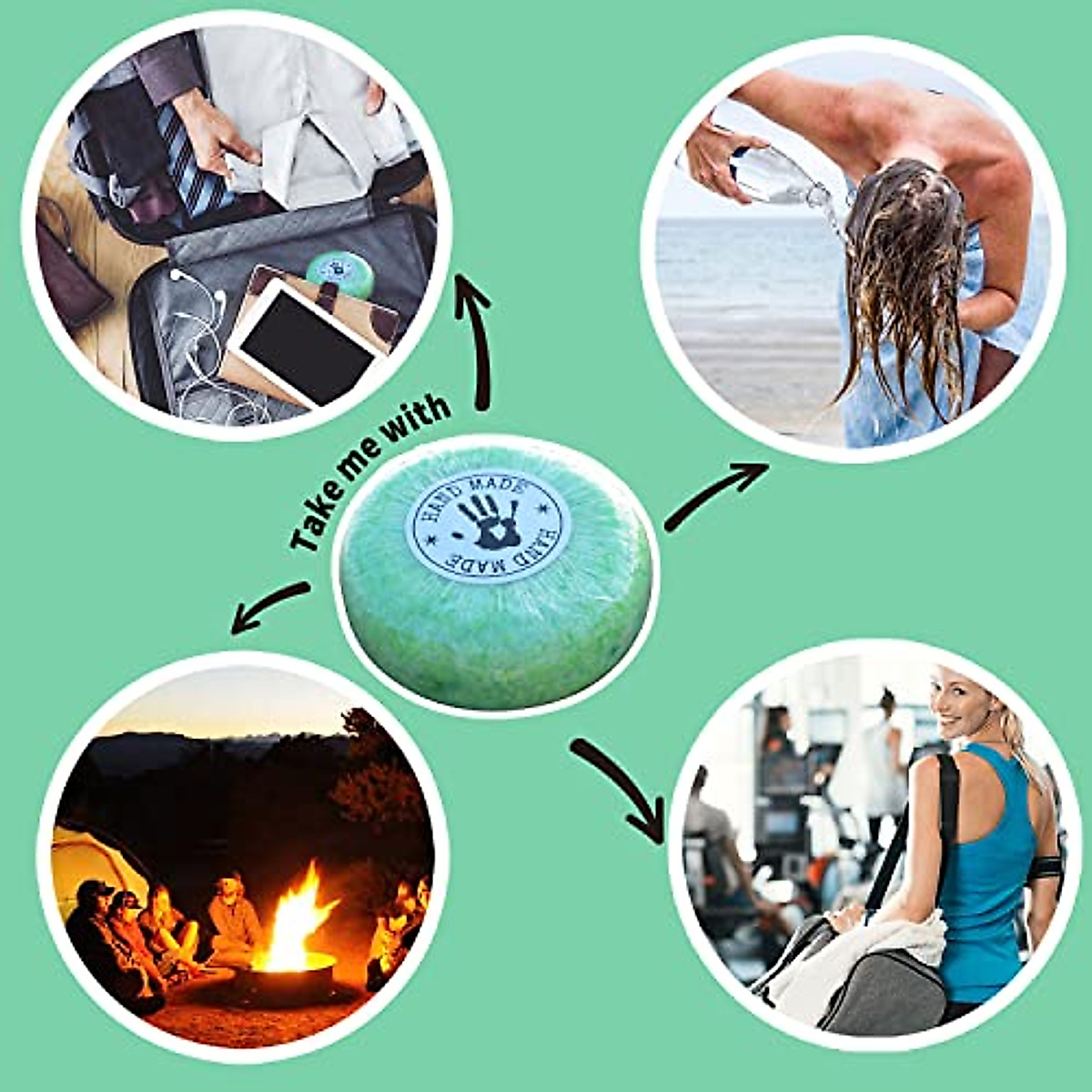 Argan Oil Macadamia Oil Shampoo bar 2 in 6 shampoo and conditioner, Vegan Solid Bars For All Hair Types-Beamarry