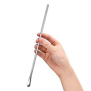 luvtree 10 inch/258mm Stainless Steel Long Coffee Spoon Stirring/Stir Stick,Drink Stirrer Mixing Spoon,Coffee Stirrer Cocktail Stick Reusable,Long Skinny Teaspoon Stirring,Iced Tea Spoon,Bar Spoon