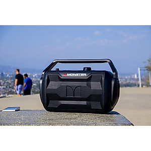 Monster Nomad | Portable Indoor/Outdoor Bluetooth and NFC Speaker, 30 Watts of Powerful Premium Sound, 30 Hours of Playtime, IPX4 Water Resistant, USB Port and Microphone/Guitar Input (Black)