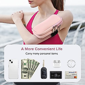 Water Bottle Pouch For Stanley Cup 40oz 30oz, Running Water Bottle Bag for Cards, Keys, Phone, Gym Accessories For Men Women, Travel Tumbler Mug Pouch Compatible With Stanley, Simple Modern(Pink)