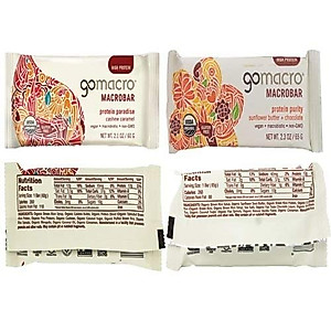 GoMacro Variety Pack, 1 bar each (pack of 12) - 12 Flavors including 3 new flavors