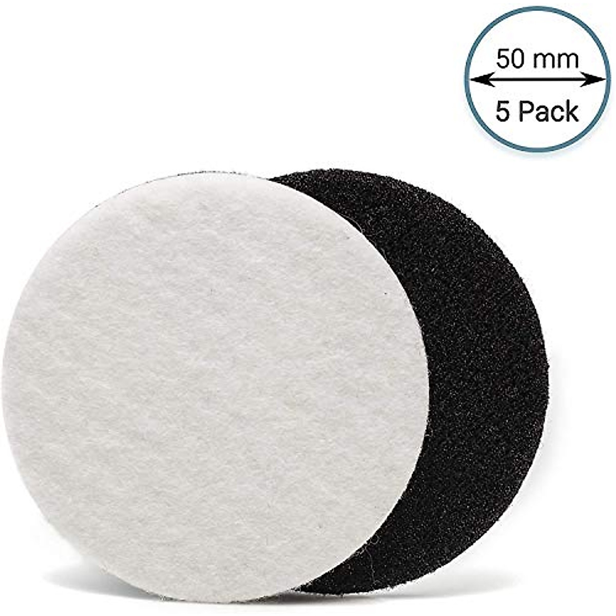 Glass Polish 11006 GP-PRO Felt Polishing Pads for Polishing Glass, Plastic, Metal, Marble - Ø 2 inch - Pack of 5