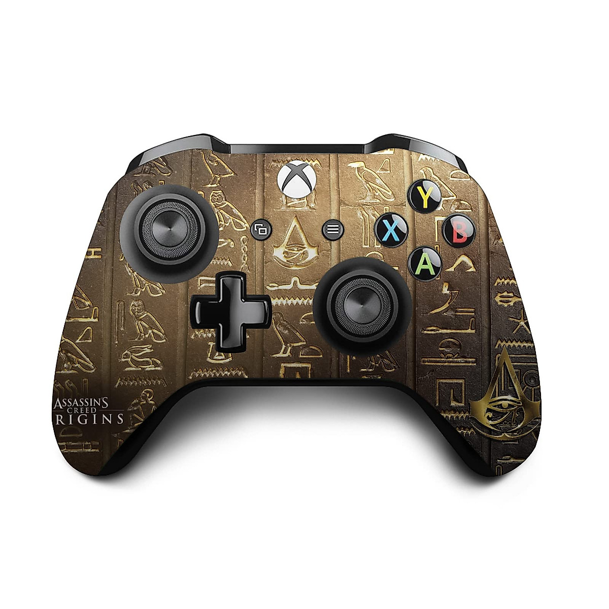 Head Case Designs Officially Licensed Assassin's Creed Logo 3D Heiroglyphics Origins Graphics Vinyl Sticker Gaming Skin Decal Cover Compatible With Xbox One S Console and Controller Bundle