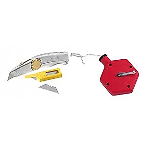 Stanley Tools 10-819760 205mm Fatmax Xtreme Snap-Off Retractable Blade Knife and 100ft. Contractor Chalk Reel Value Pack