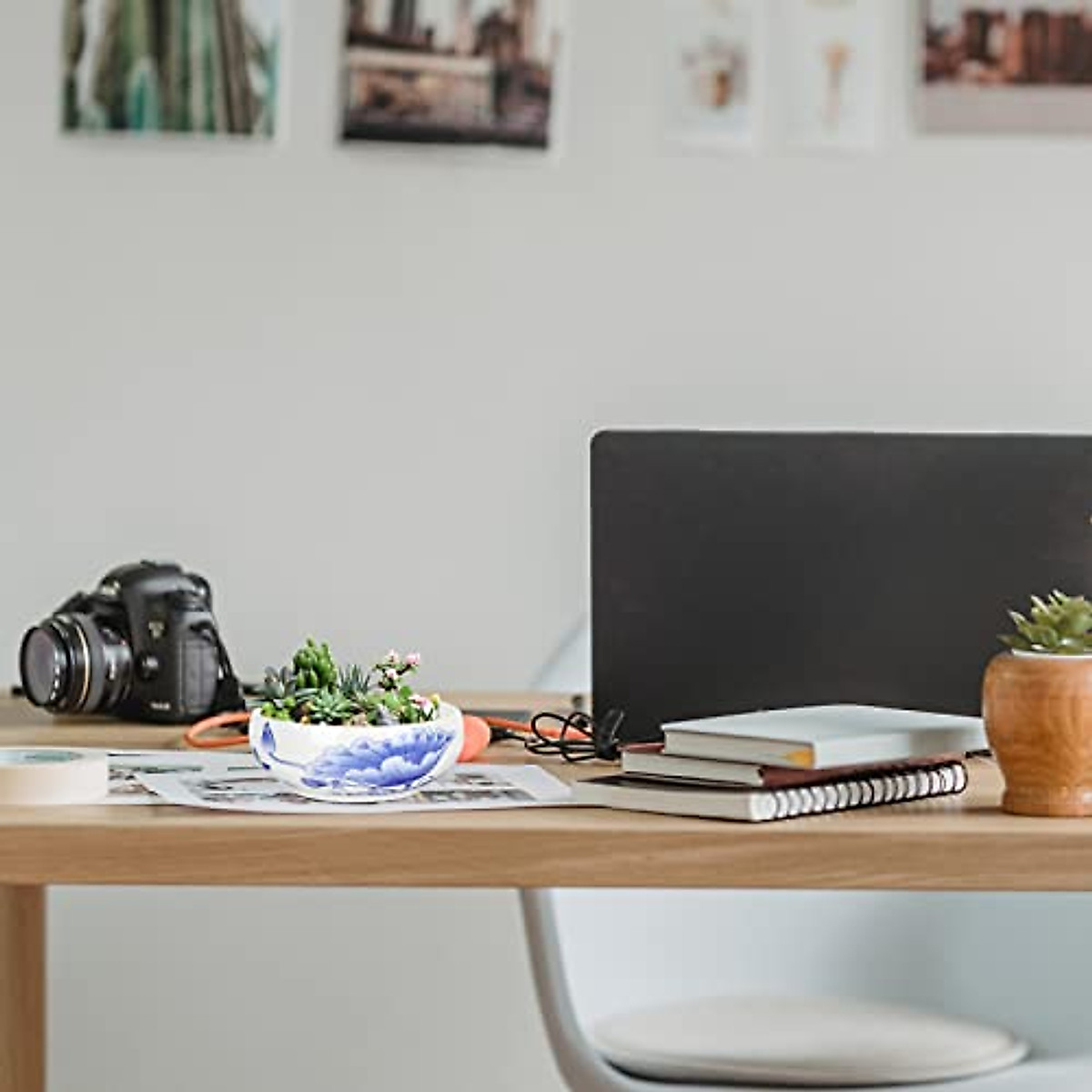 Cabilock Blue and White Porcelain Flowerpot Water Lily Ceramic hydroponic Terrarium Garden Shallow Pot Modern Flower Pot Small Cactus pots Round Shallow Pot Plant Ceramics Window Frame