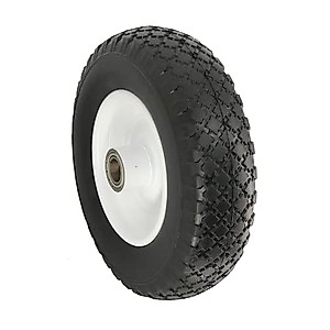 MaxxHaul 50502 12" Flat Free Solid Polyurethane All-Purpose Replacement Tire for Trailer Dollies Hand Trucks, Garden Carts, 12 inch, Black