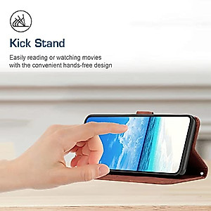 Kainevy for Infinix Hot 20 5G Case Wallet Black with Lanyard Durable Leather Case for Infinix Hot 20 5G Phone Case with Card Holder Buckle Flip Design Protective Cover for Womem Men (Brown)