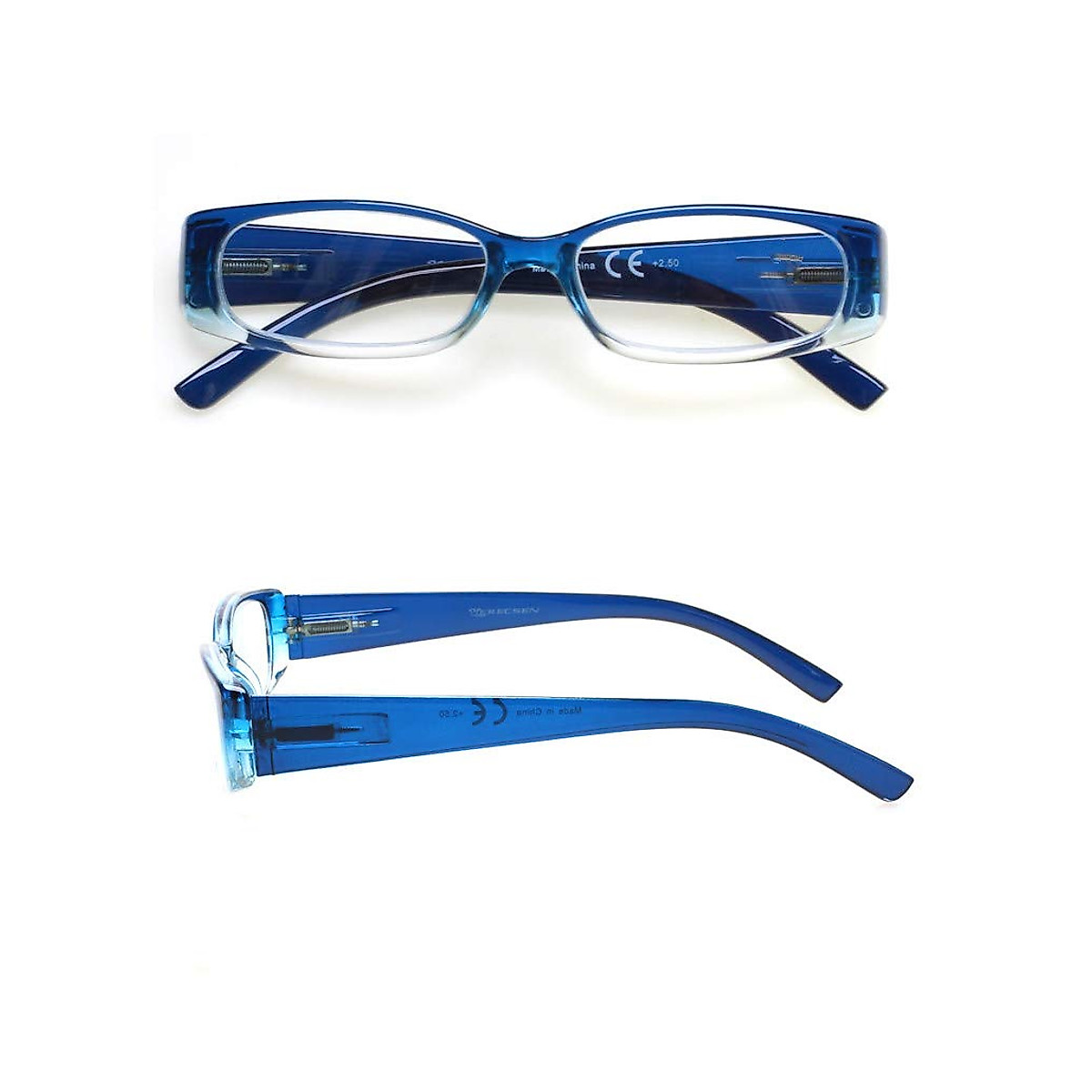 5 Pack Spring Hinge Reading Glasses Rectangular Fashion Quality Readers for Men and Women (5 Pack Mix, 3.0)