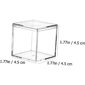 GLEAVI Clear Square Cube 60 Pcs Packing Box Candy Containers Party Candy Bag Party Gift Candy Cake Gift Container Candy Packaging Case Party Candy Storage Cases Seal Specimen Acrylic