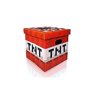 MINECRAFT TNT Block Storage Cube Organizer Storage Cube | TNT Block From Cubbies Storage Cubes | Organization Cubes | 15-Inch Square Bin With Lid