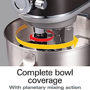 Hamilton Beach 63240 Professional Stand Mixer 5 Quart Specialty Attachment Hub Grey Bundle with 1 YR CPS Enhanced Protection Pack