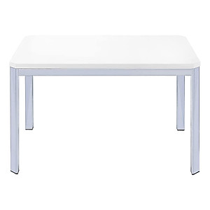 Monarch Specialties I DINING TABLE - 32"X 48"/ WHITE/CHROME METAL,