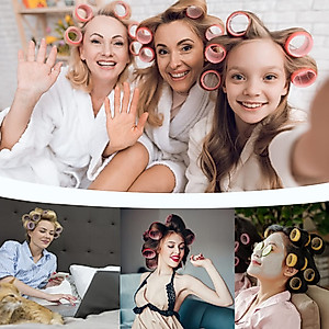 TINGIC Hair Roller Set - Jumbo Self-Grip Rollers With Clips for Long, Medium, and Short Hair (18 pcs)