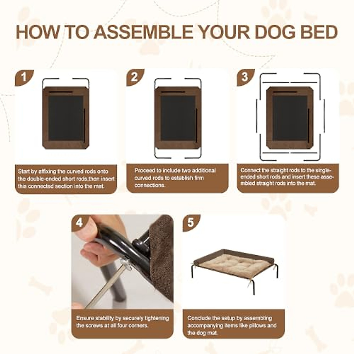 ROMROL 2 in1 Elevated Cooling Dog Bed for Large Dogs Raised Dog Cot Beds with Chew Proof Breathable Mesh and Metal Frame Portable Pet beds with No-Slip Rubber Feet for Indoor & Outdoor Easy to Clen