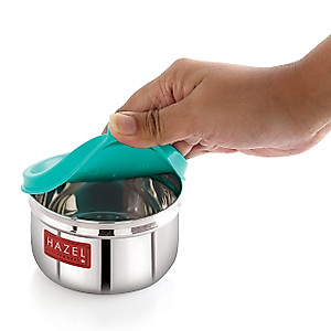 Hazel Stainless Steel Kitchen Containers Set of 6 | Storage Box for Kitchen & Tiffin Boxes | Air Tight Containers for Storage with Leak Proof Lid, 250 ML Each