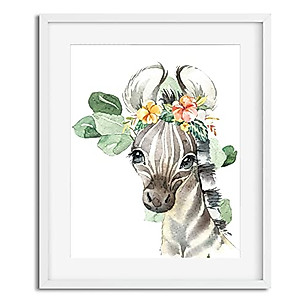Safari Nursery Girl - Safari Animal Pictures Wall Art - Baby Room Animal Prints - Jungle Babies Wall Decor - Little Girls Room Wall Decor - 8x10 - UNFRAMED (Safari Girls 6)