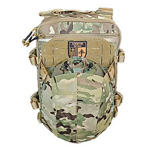 Tactical Airsoft Helmet and Gear Deployment Backpack (Brown)