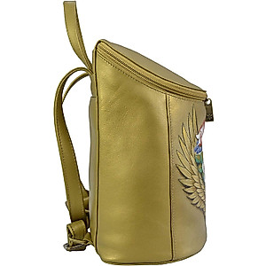 Anuschka Women’s Genuine Leather Backpack - Hand Painted Exterior - Angel Wings