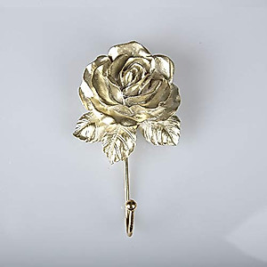 Rose Wall Hooks Coat Rack Hat Hooks Wall Mounted Cute Wall Decor- Decorative Hook 2 Pcs for Hanging Bathroom Kitchen Room Towels Keys Coats Hats Bags